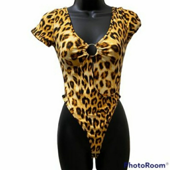 love J | Tops | Clearance Love J Leopard Print Thong Bodysuit Leotard Nwot | Poshmark